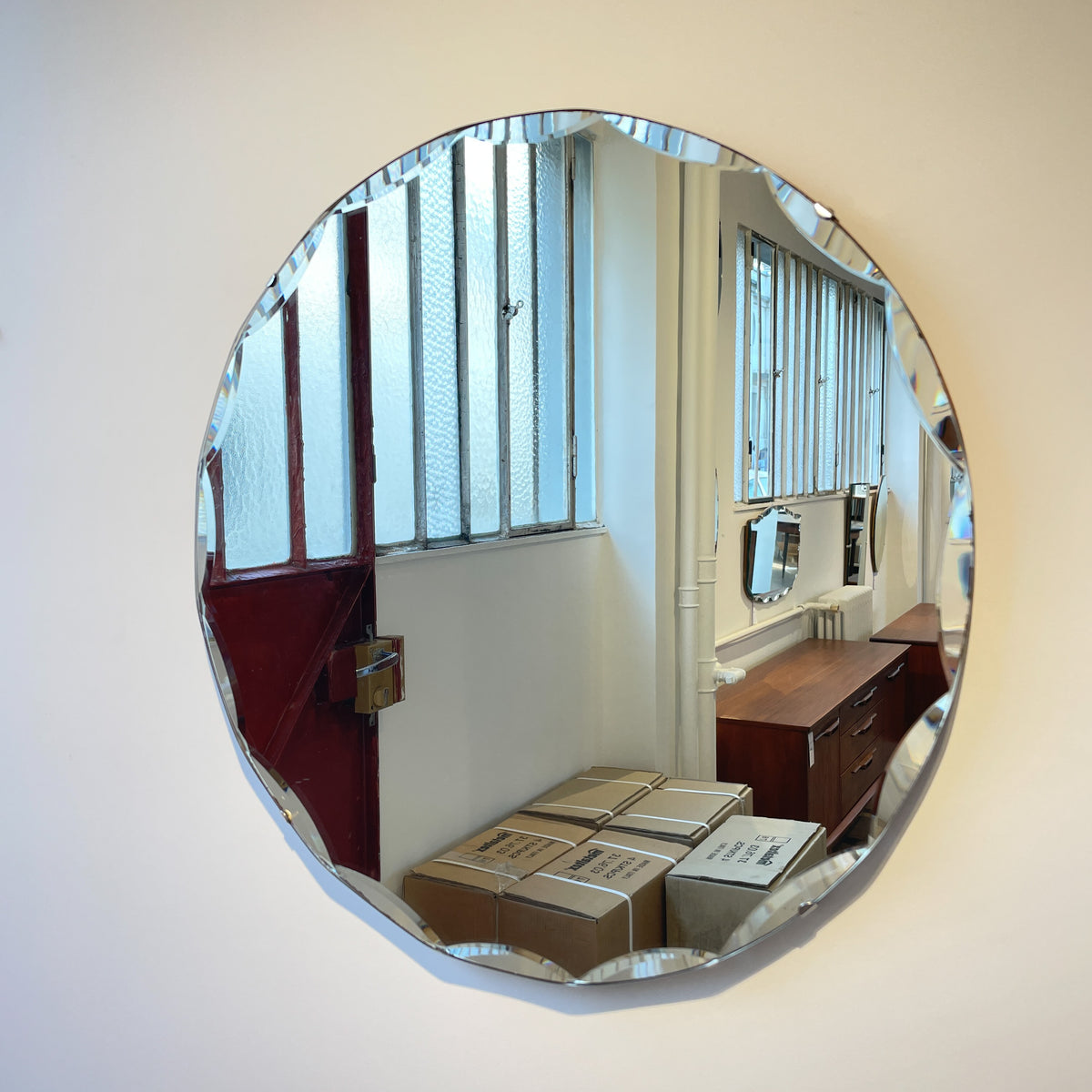Miroir rond biseauté années 50 – Monsieur Joseph
